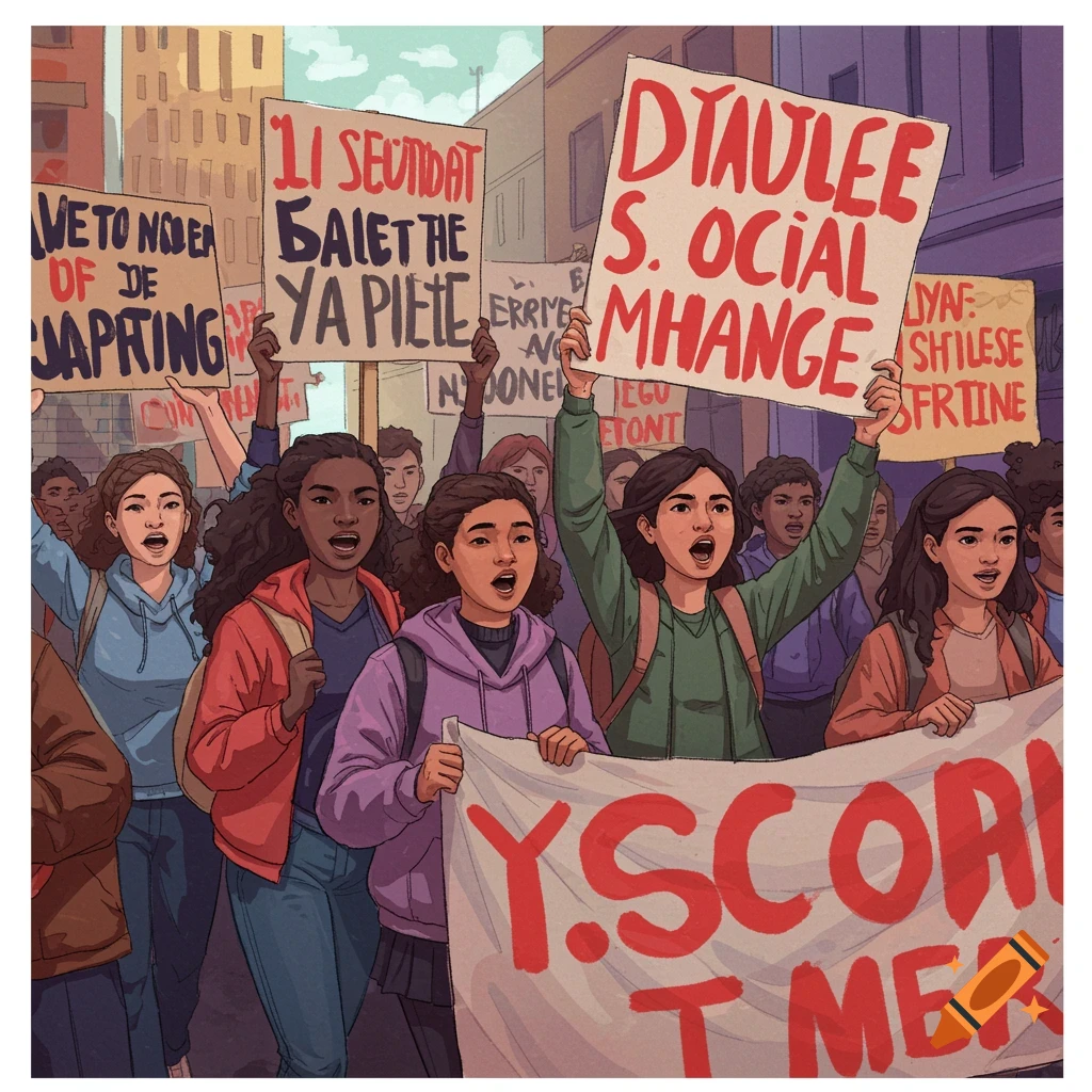 Youth are the force for social change. Image represents change and ...