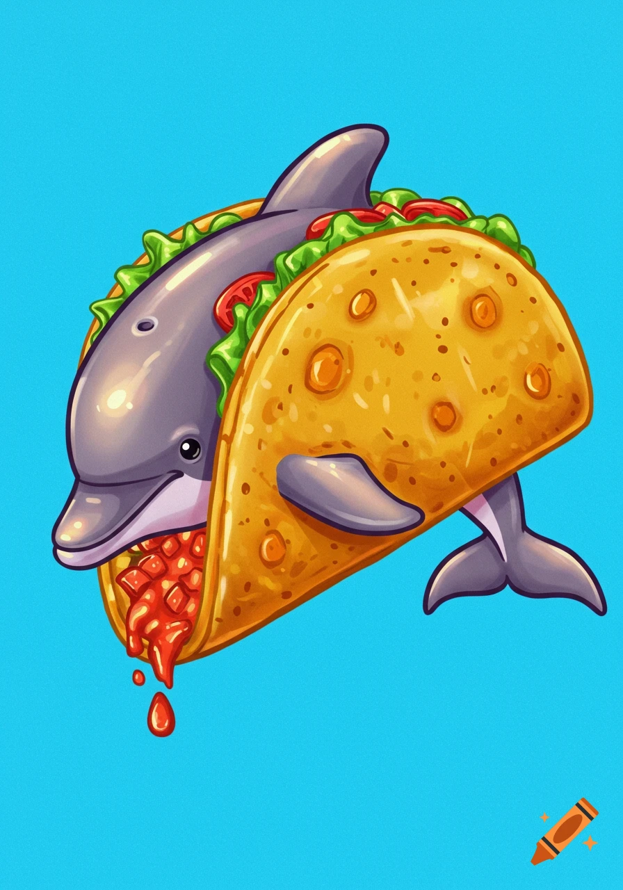 Cartoon unicorn with a taco body floats in a pastel sky on Craiyon