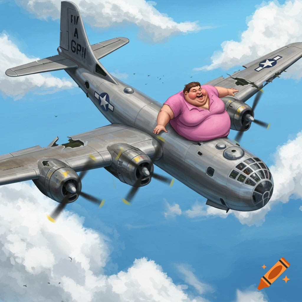 Cartoon illustration of a yellow bomber plane with a pineapple face ...
