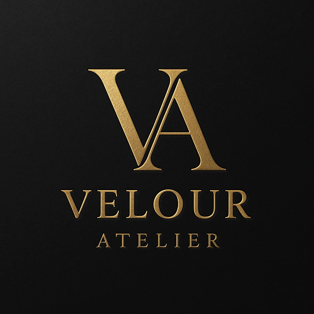 Velour Atelier high-end fashion logo with interlocking V and A monogram ...