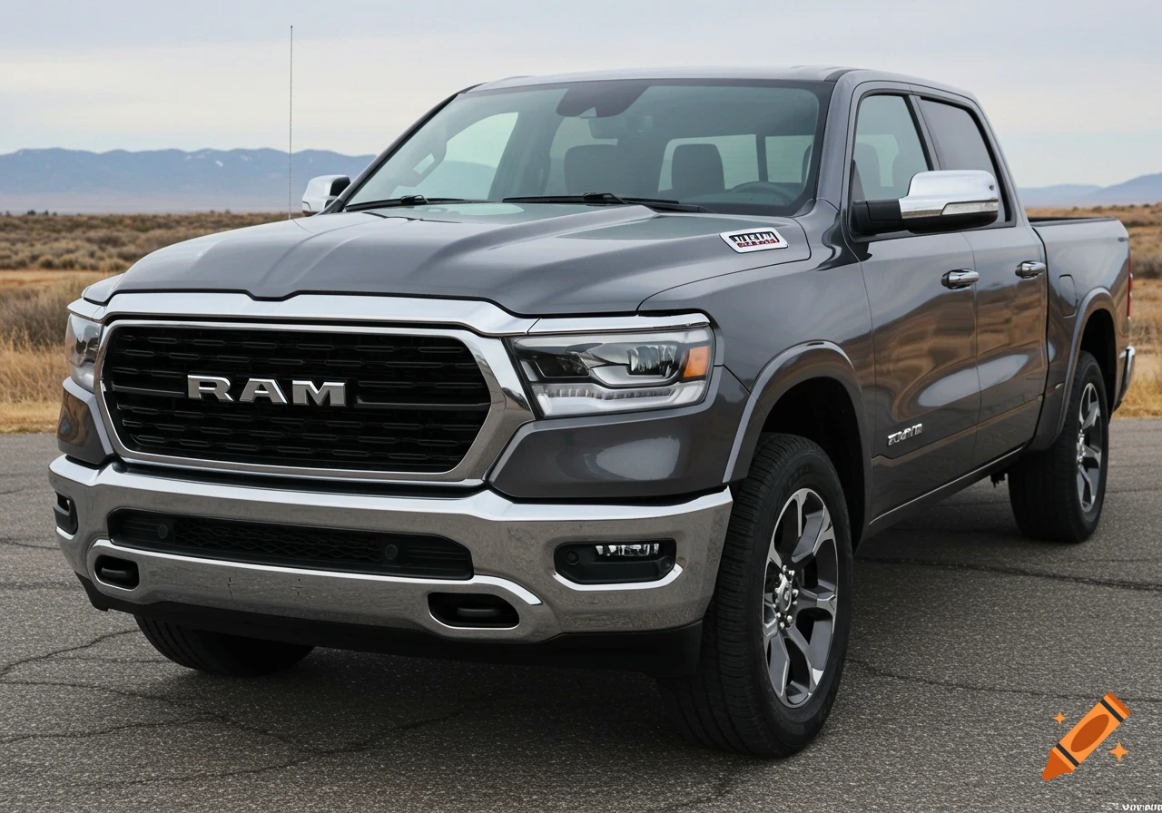 Grey Ram 1500 truck on Craiyon