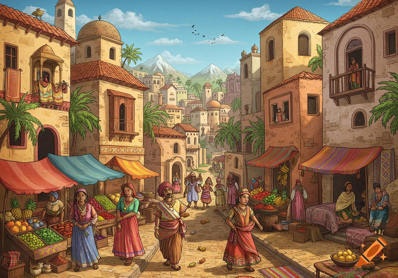 Colorful cultural background on Craiyon