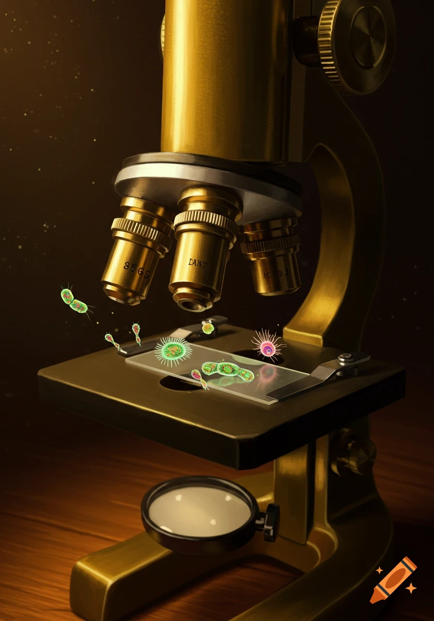 Microscope with small objects on Craiyon