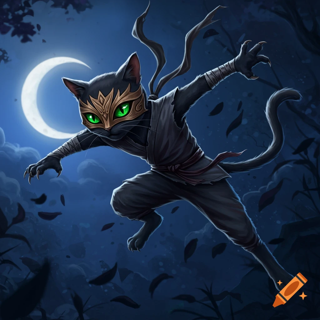 Ninja cat on Craiyon