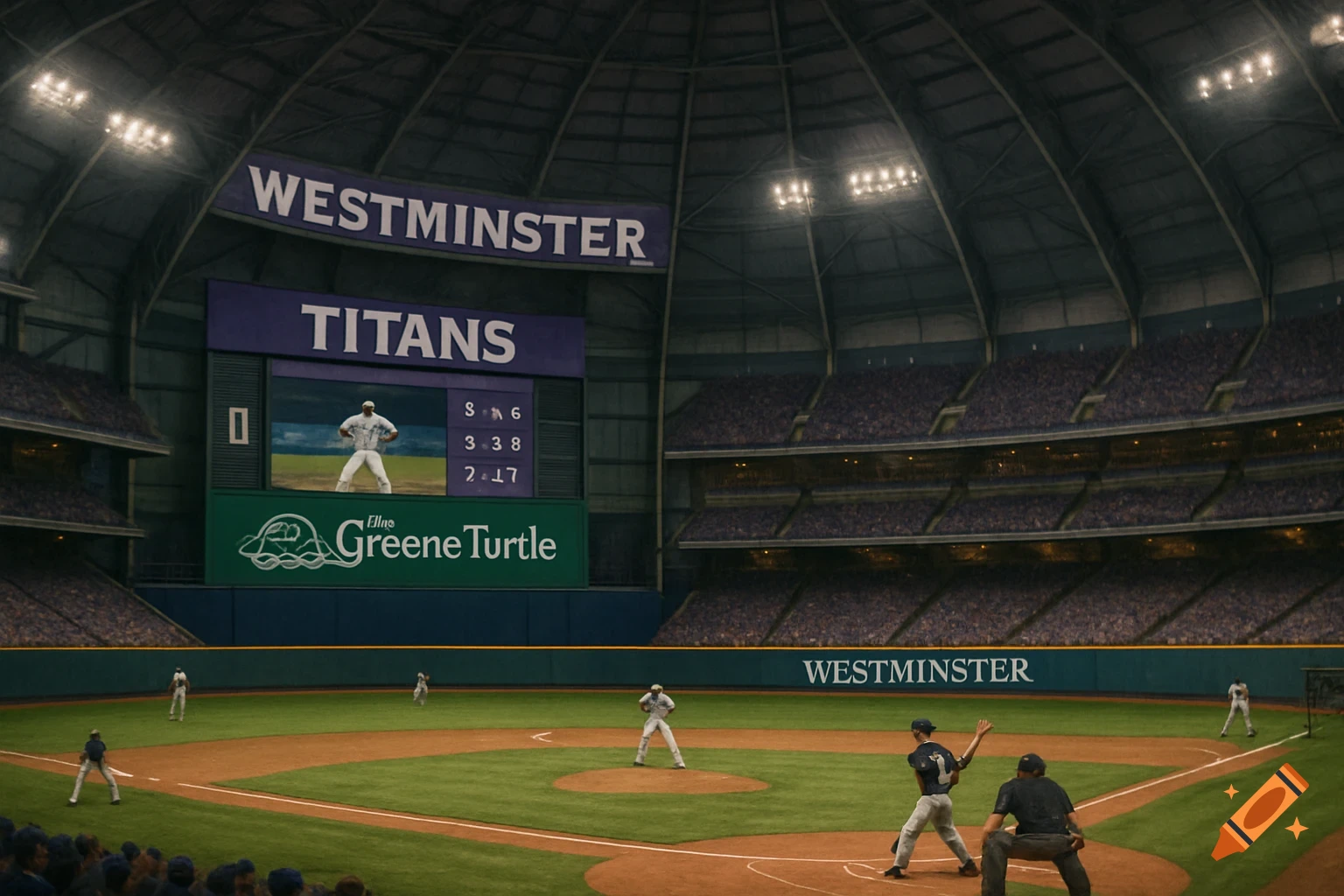 Indoor baseball stadium for the Westminster Titans sponsored by the ...