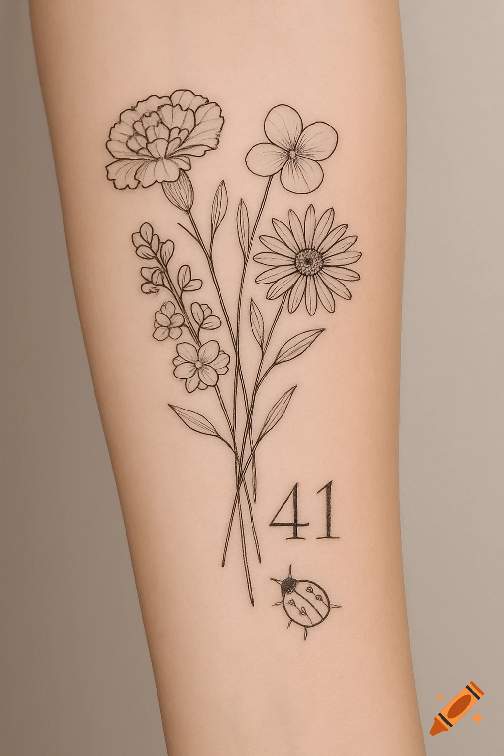 Fine line portrait tattoo | Orangetattooshop.com