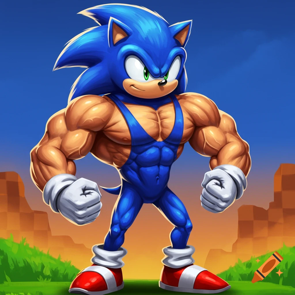 Sonic character relaxing with feet covered in ice cream on Craiyon