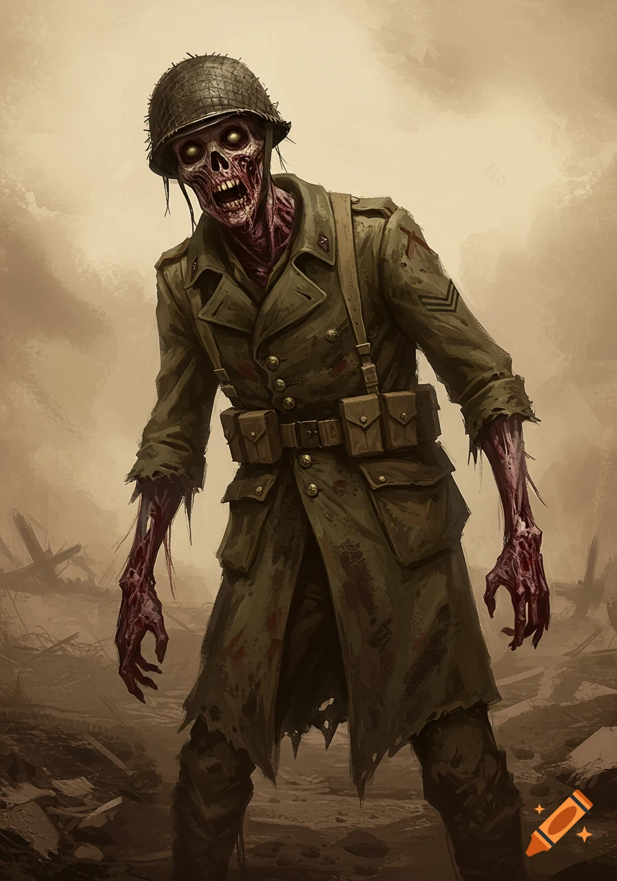 WW2 zombie on Craiyon