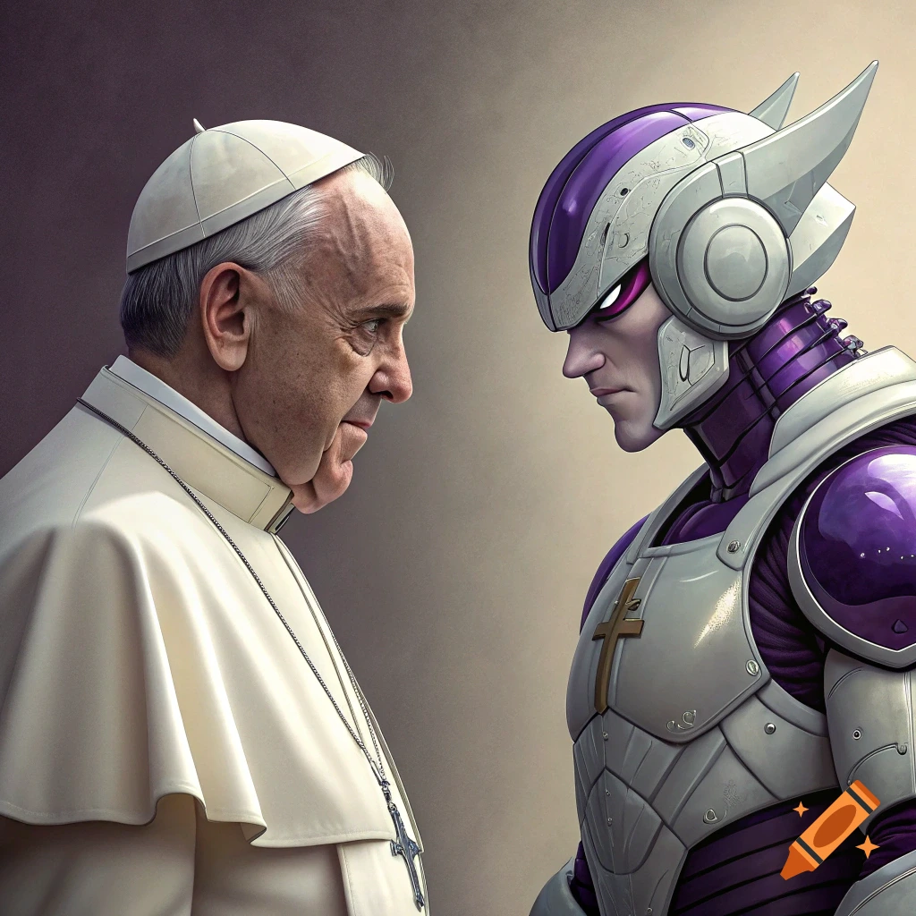 Pope Francis in the Vatican with a mythical dragon on Craiyon