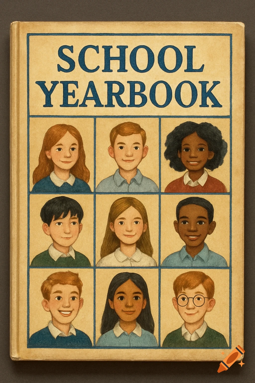 Grid of yearbook portraits of diverse young high school students. on ...