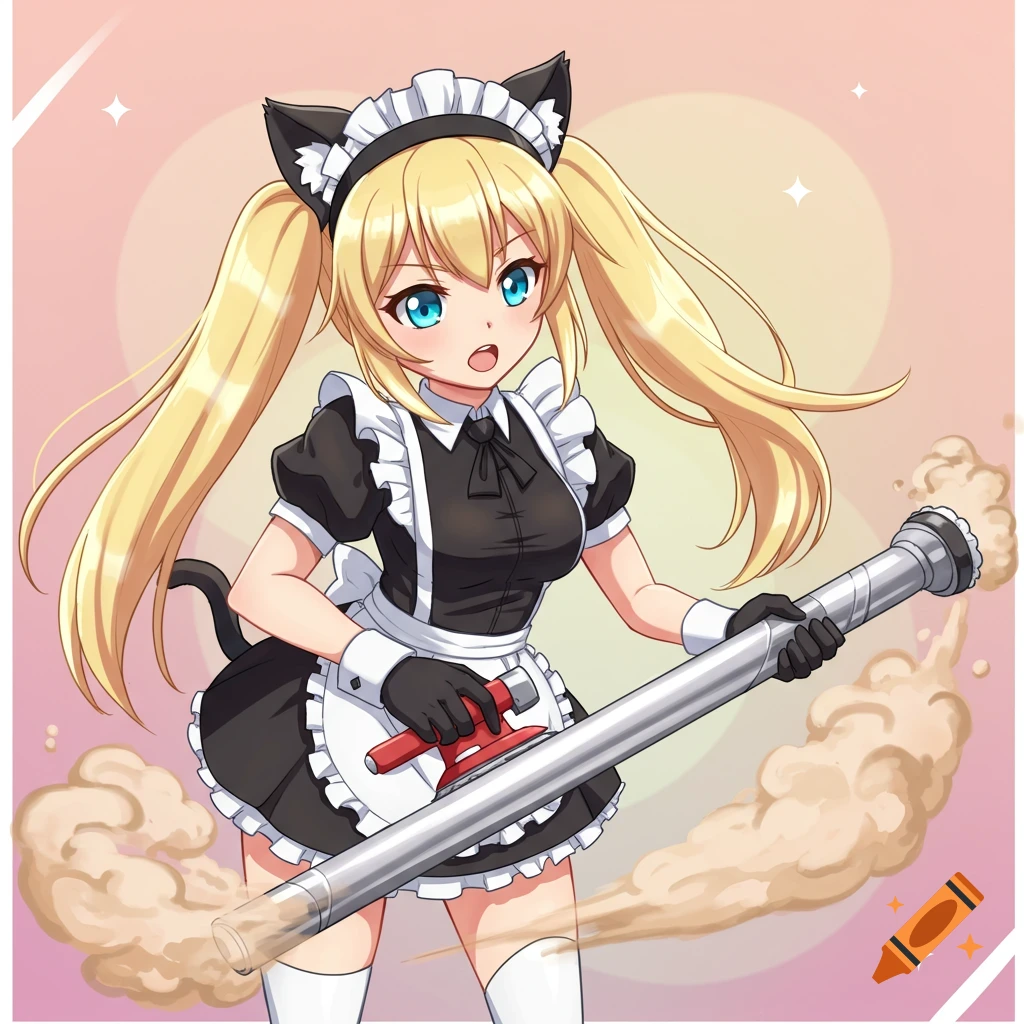 Anime woman with blonde hair and headphones relaxing on a bed. on Craiyon