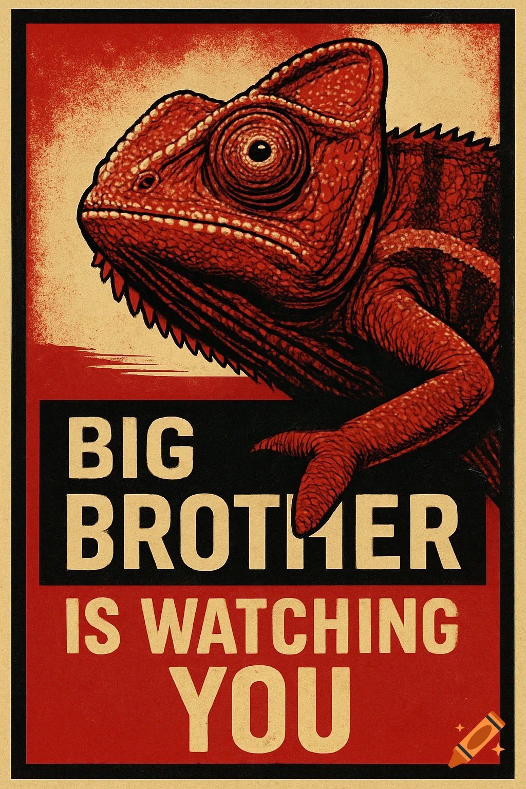 A vintage-style poster depicting a hand giving a middle finger and text ...