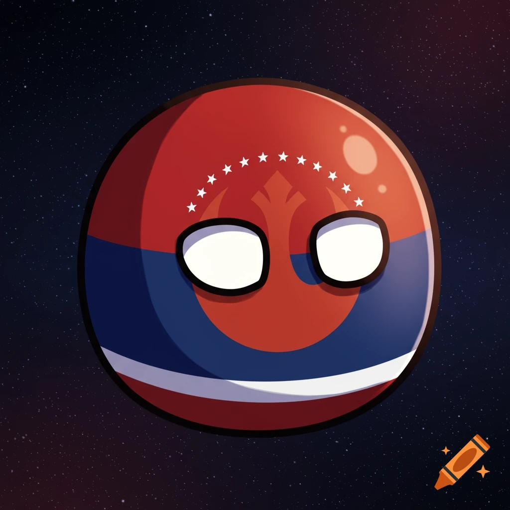 A countryball character with the Rebel Alliance flag pattern floating ...