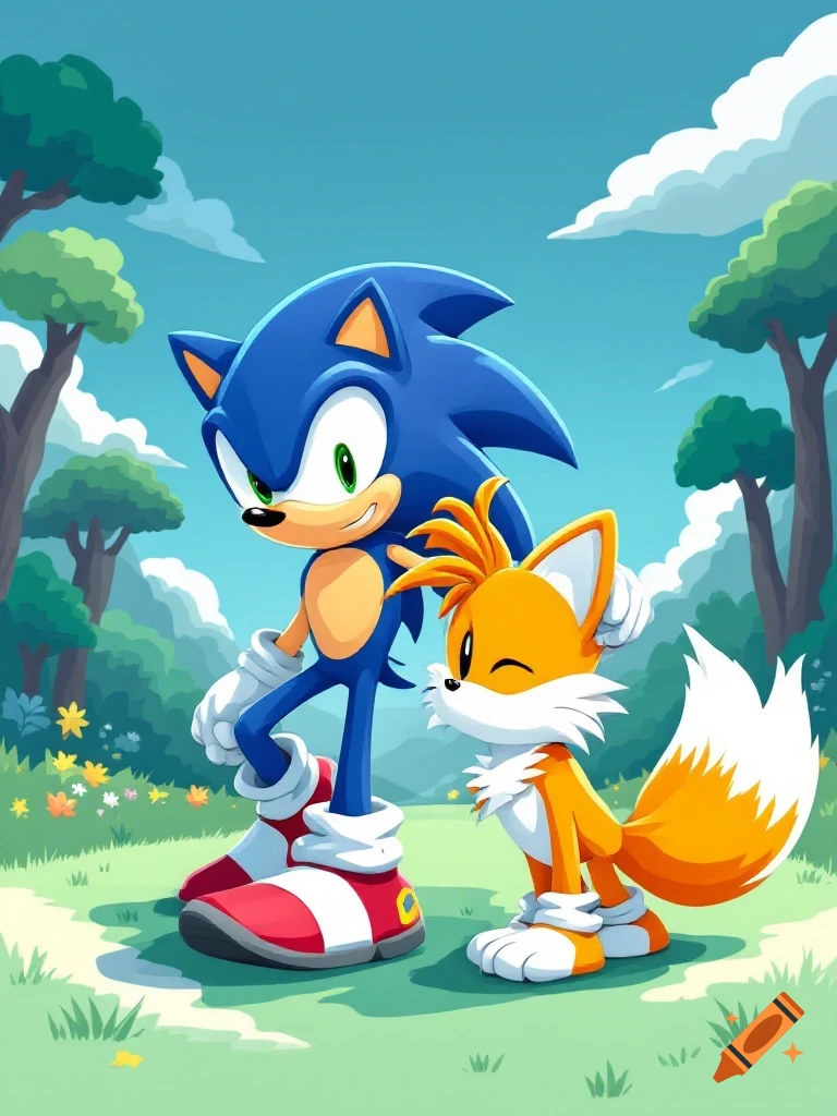 Sonic and Tails cartoon poster on Craiyon