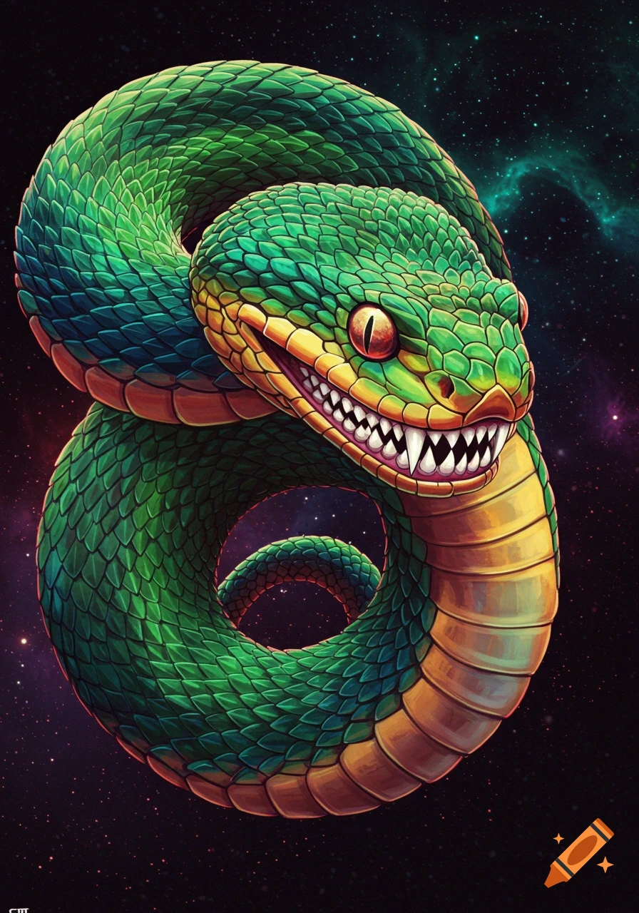 Snake with human teeth on Craiyon