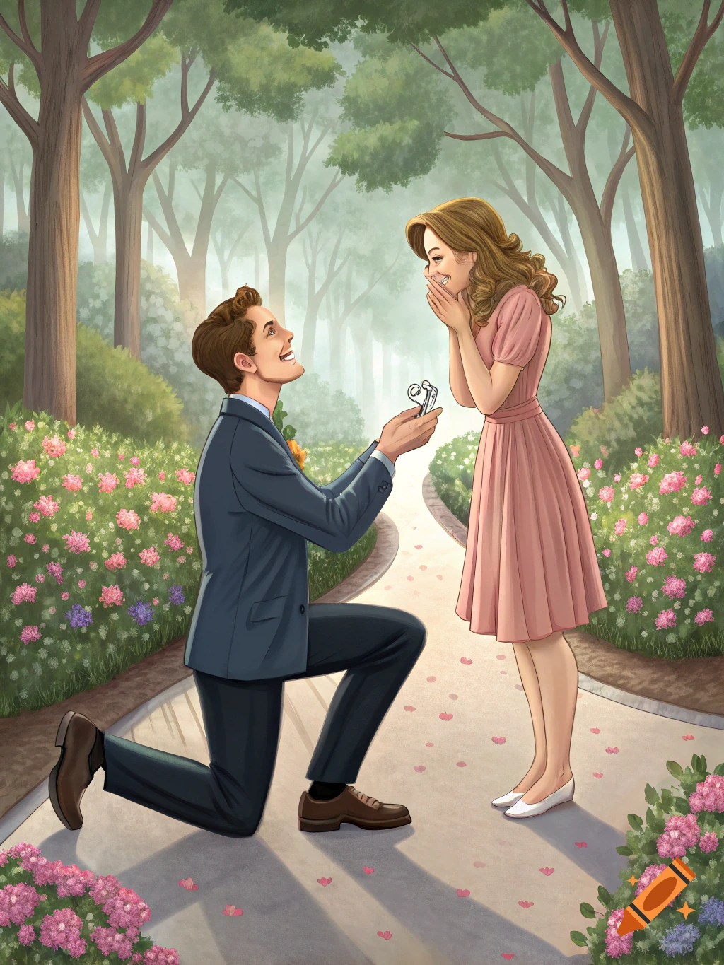 Matt Dillon proposing on Craiyon