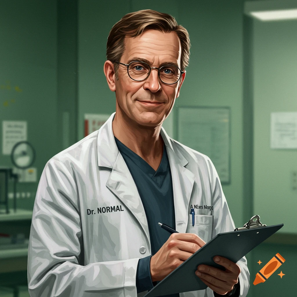 A masked doctor in a lab coat holds medical tools in a medical setting ...
