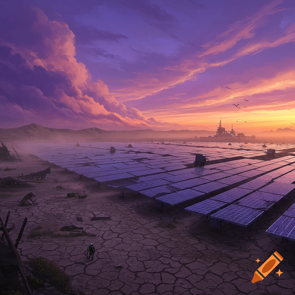 Futuristic, post-apocalyptic solar array on Craiyon