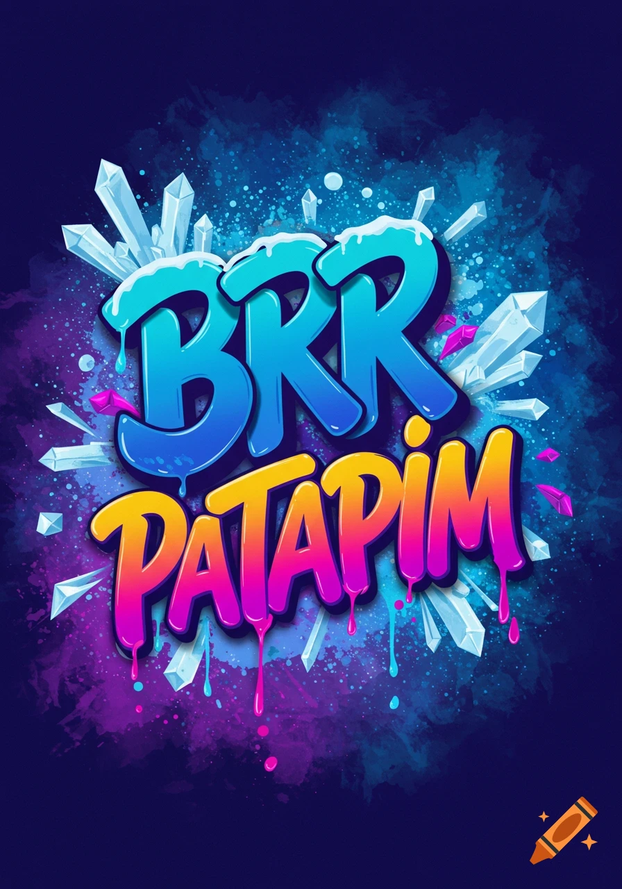 Colorful graffiti-style graphic with 'BRRR PATAPIM' text and paint ...