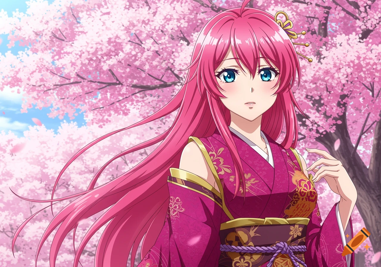 Anime woman with long red hair, red eyes, horns, wings, and jewelry ...