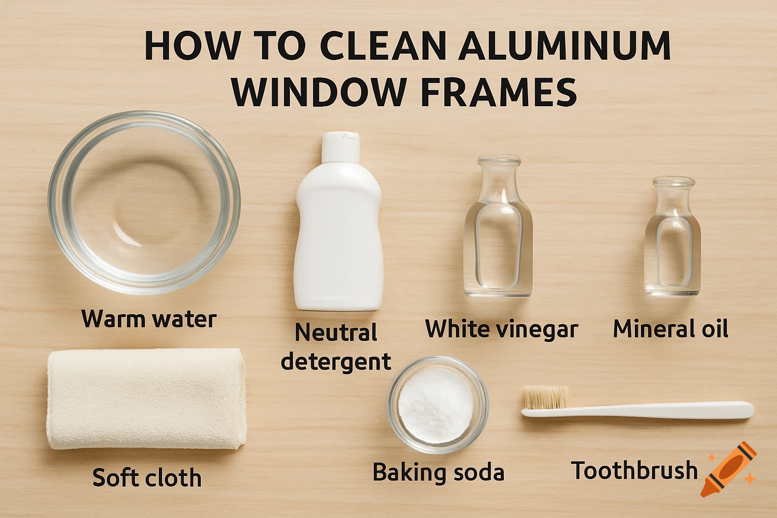 Guide on cleaning aluminum window frames on Craiyon