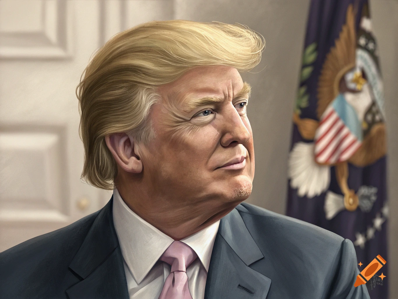 Gonzo the Muppet and Donald Trump face each other in a photorealistic ...
