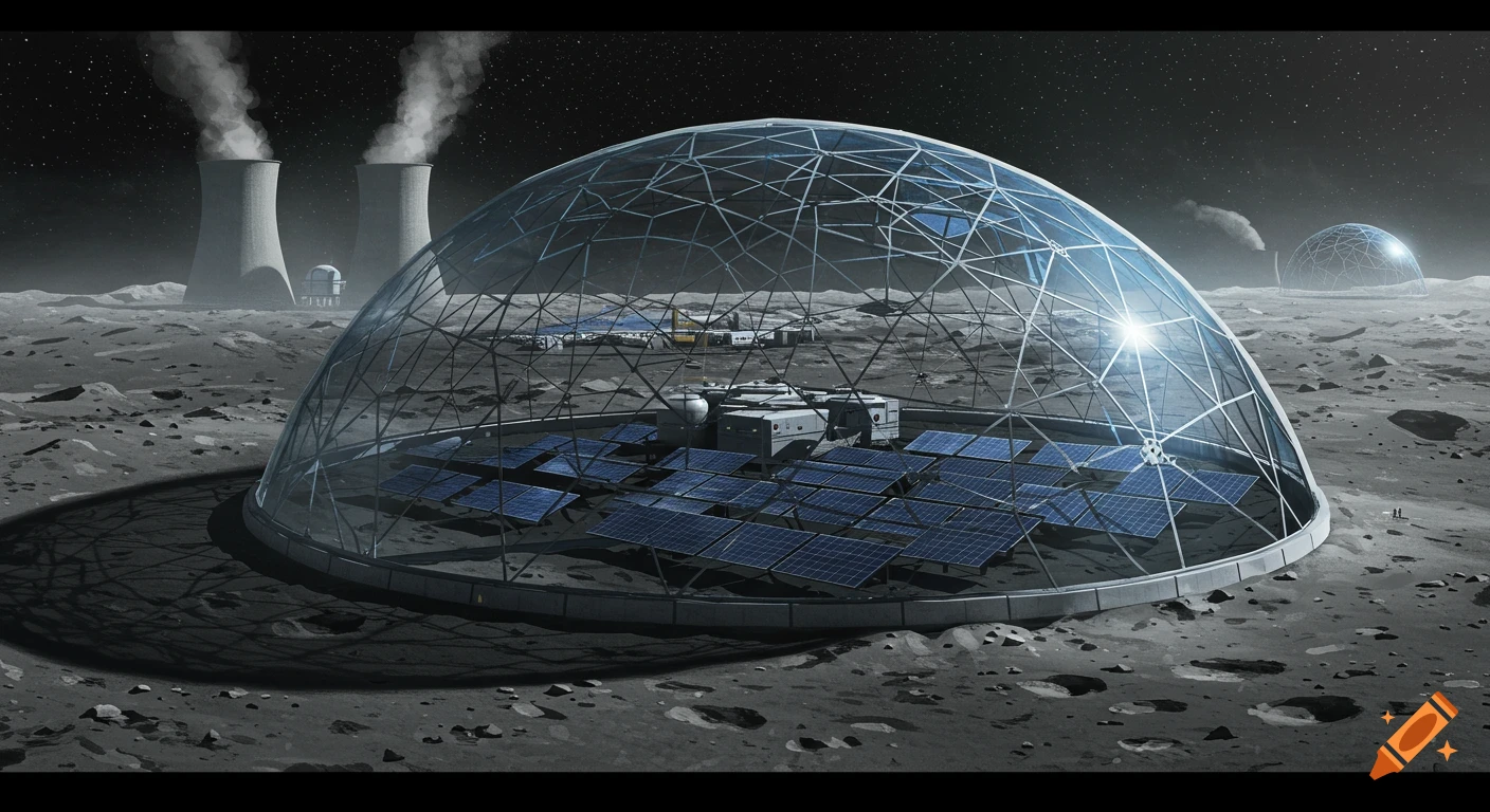 A spacecraft with large solar panels floats in the blackness of space ...