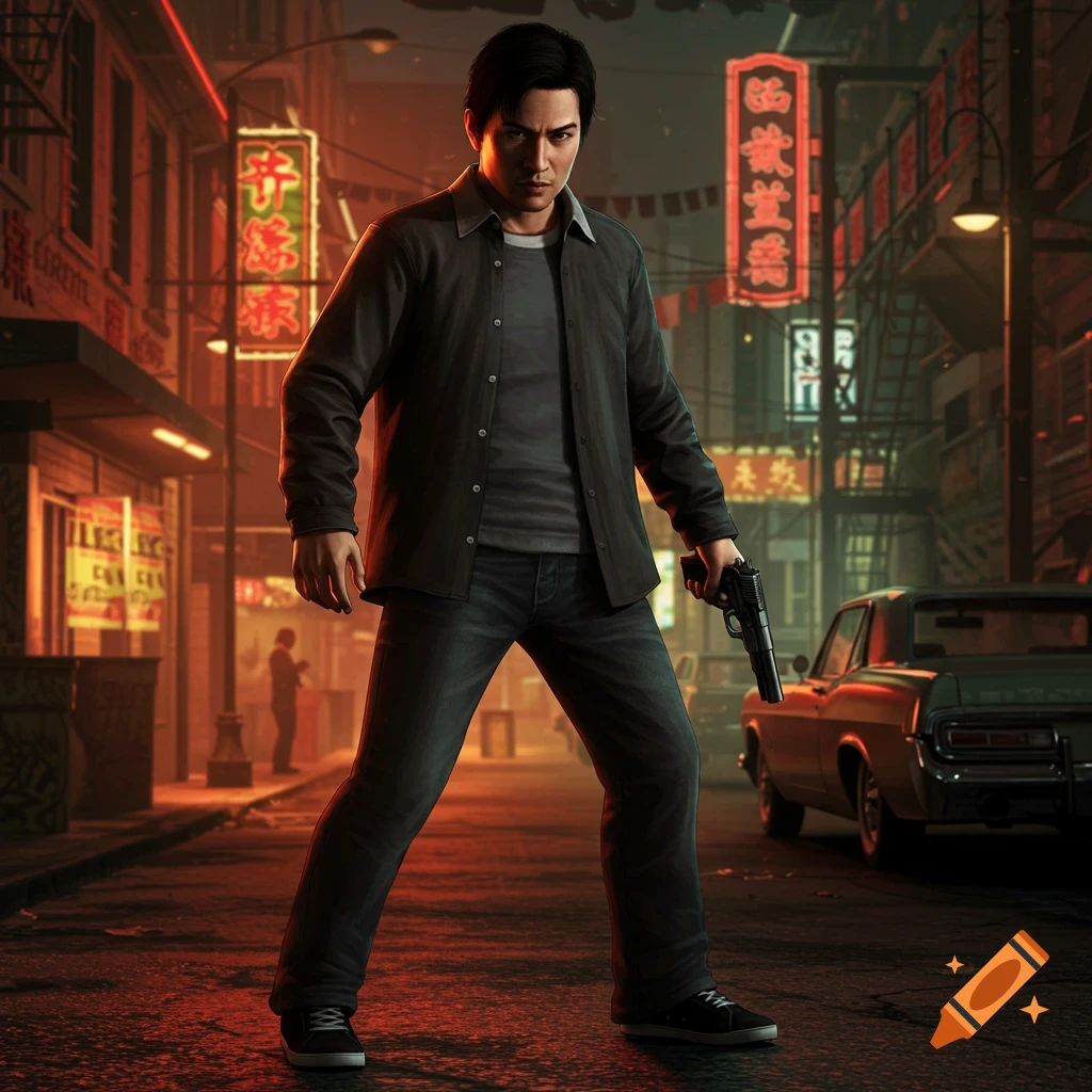 Realistic Huang Lee from GTA Chinatown Wars on Craiyon