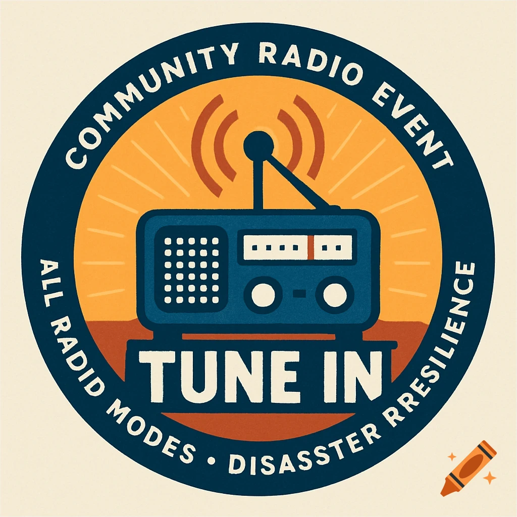 Dark blue logo for radio station YR11 featuring a stylized radio tower ...