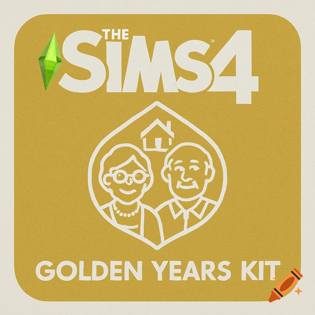 Icon for The Sims 4 Golden Years Kit, featuring the logo and ...