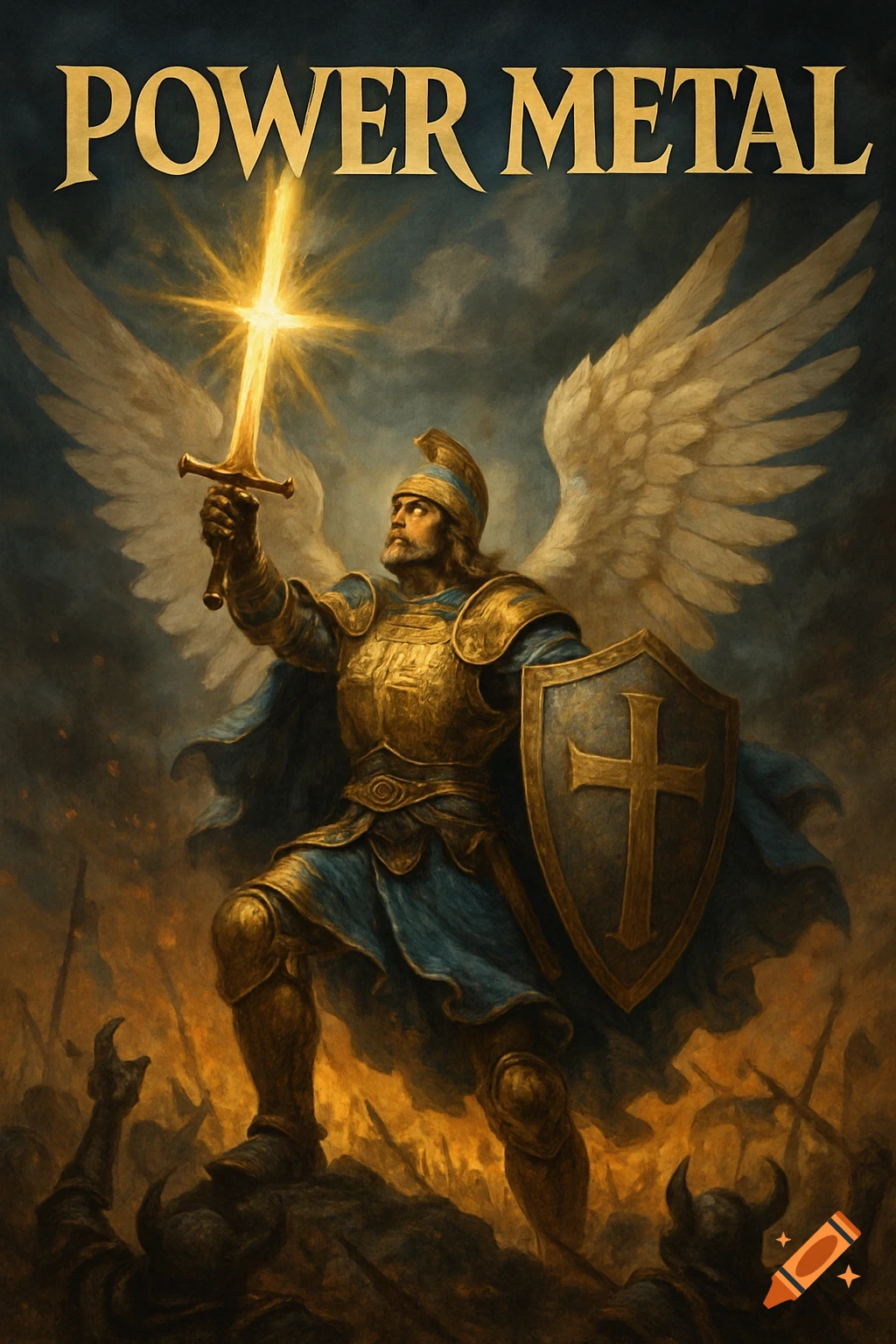 Golden nose trophy on a wooden base with a nameplate plaque. on Craiyon