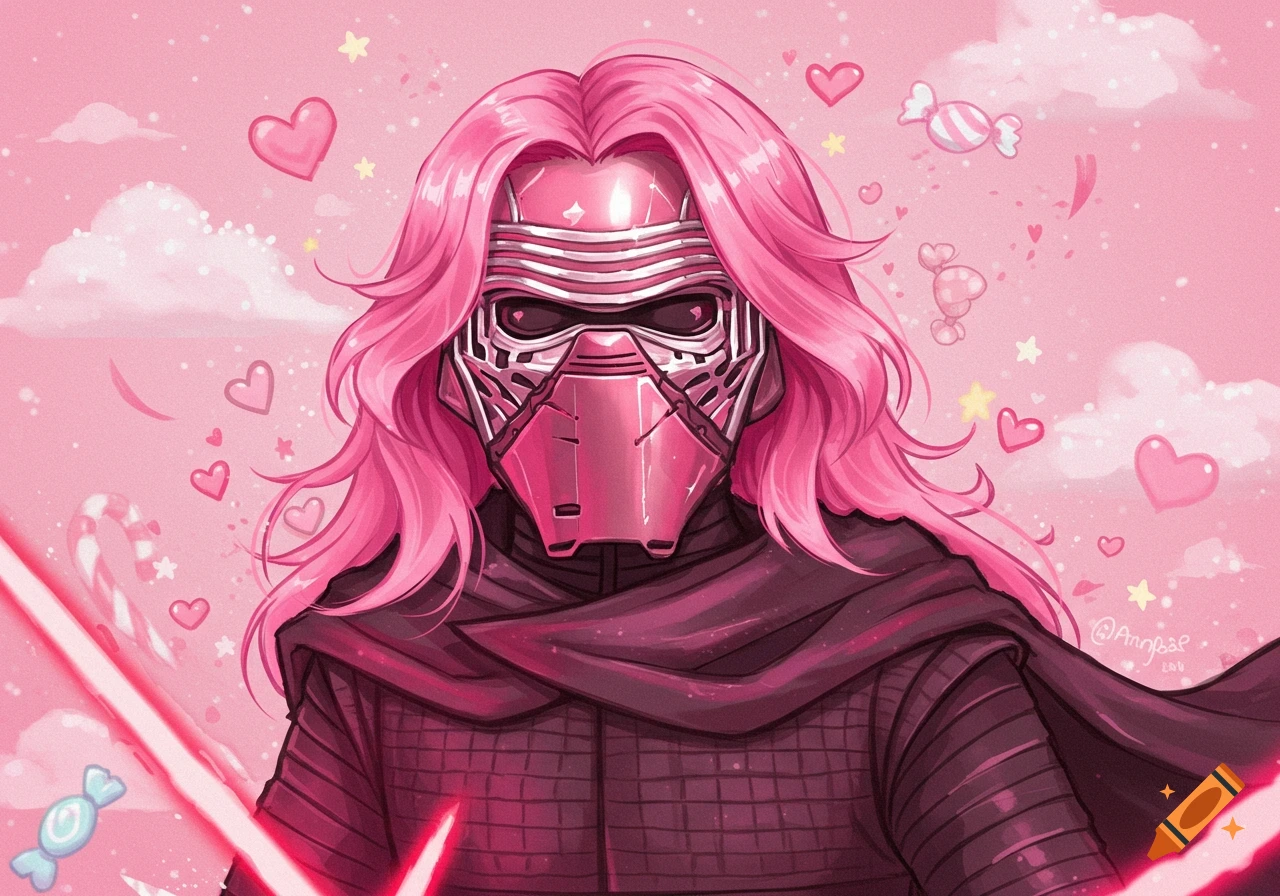 Girlypop pink Kylo Ren from Star Wars on Craiyon