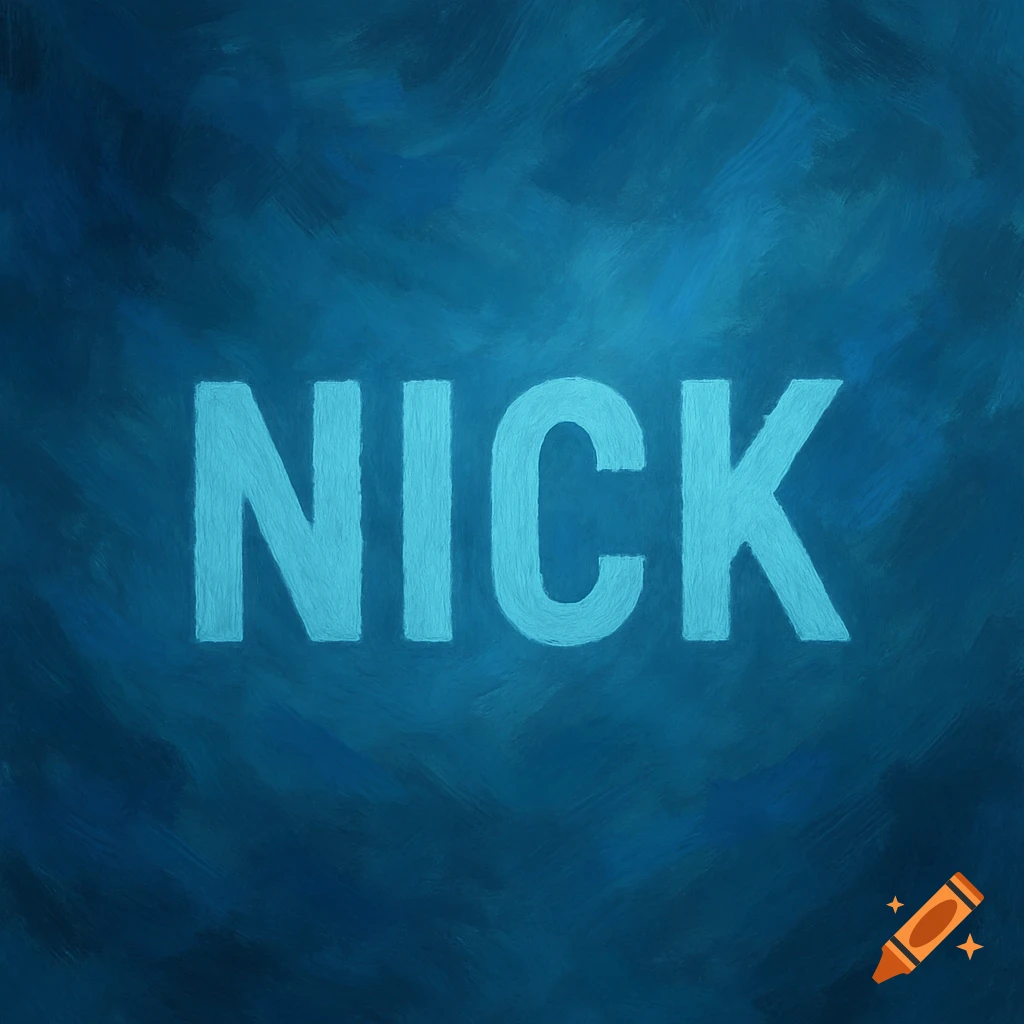 A dramatic black brush stroke signature for the name Nick Miller on a ...