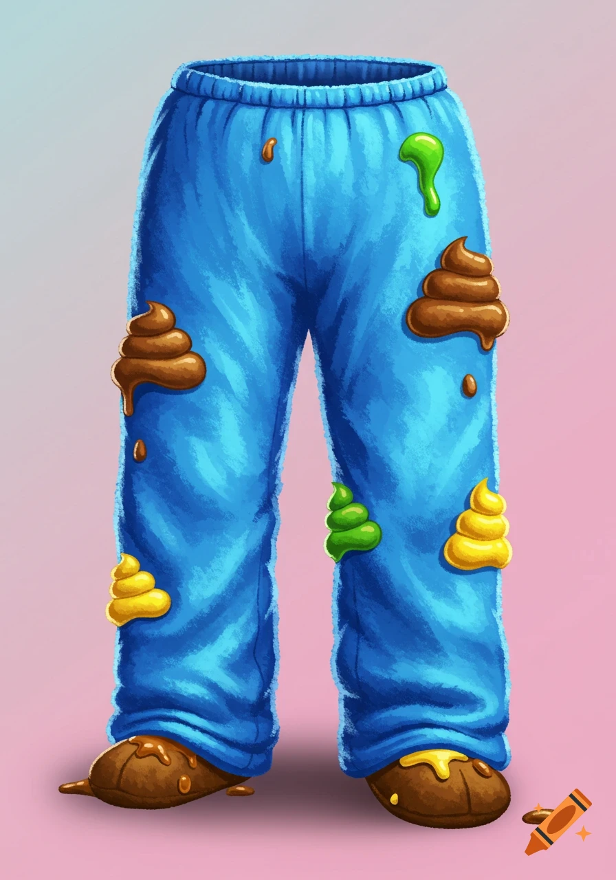 Illustration of teal pants with a scroll pattern on Craiyon