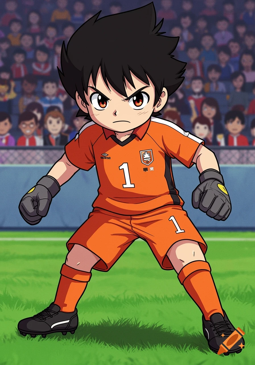 Anime character Itachi Uchiha in a Real Madrid kit plays soccer in a ...