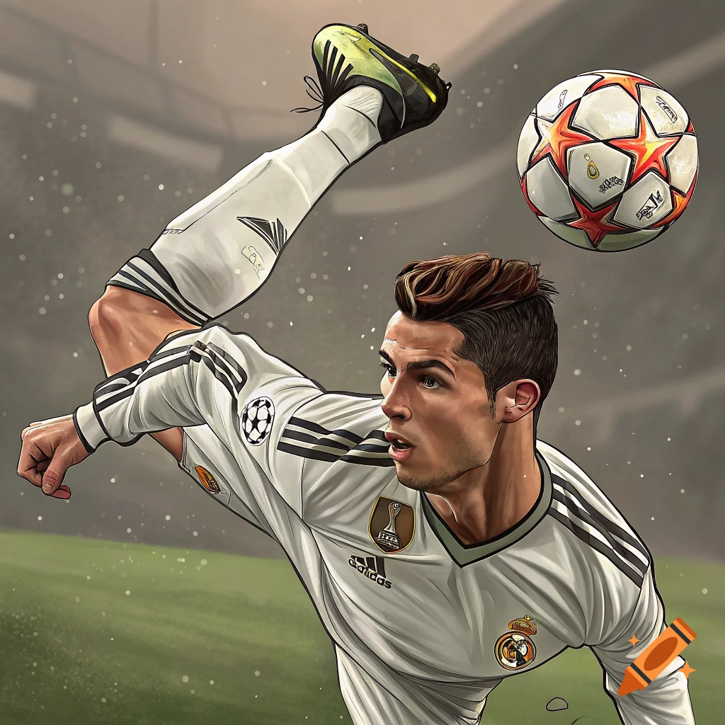 Caricature of Neil Warnock pointing at Cristiano Ronaldo holding a cake ...