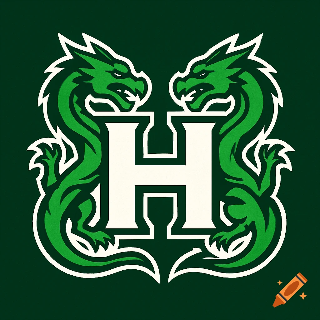 A purple rhino head and football logo with green outline and the word ...