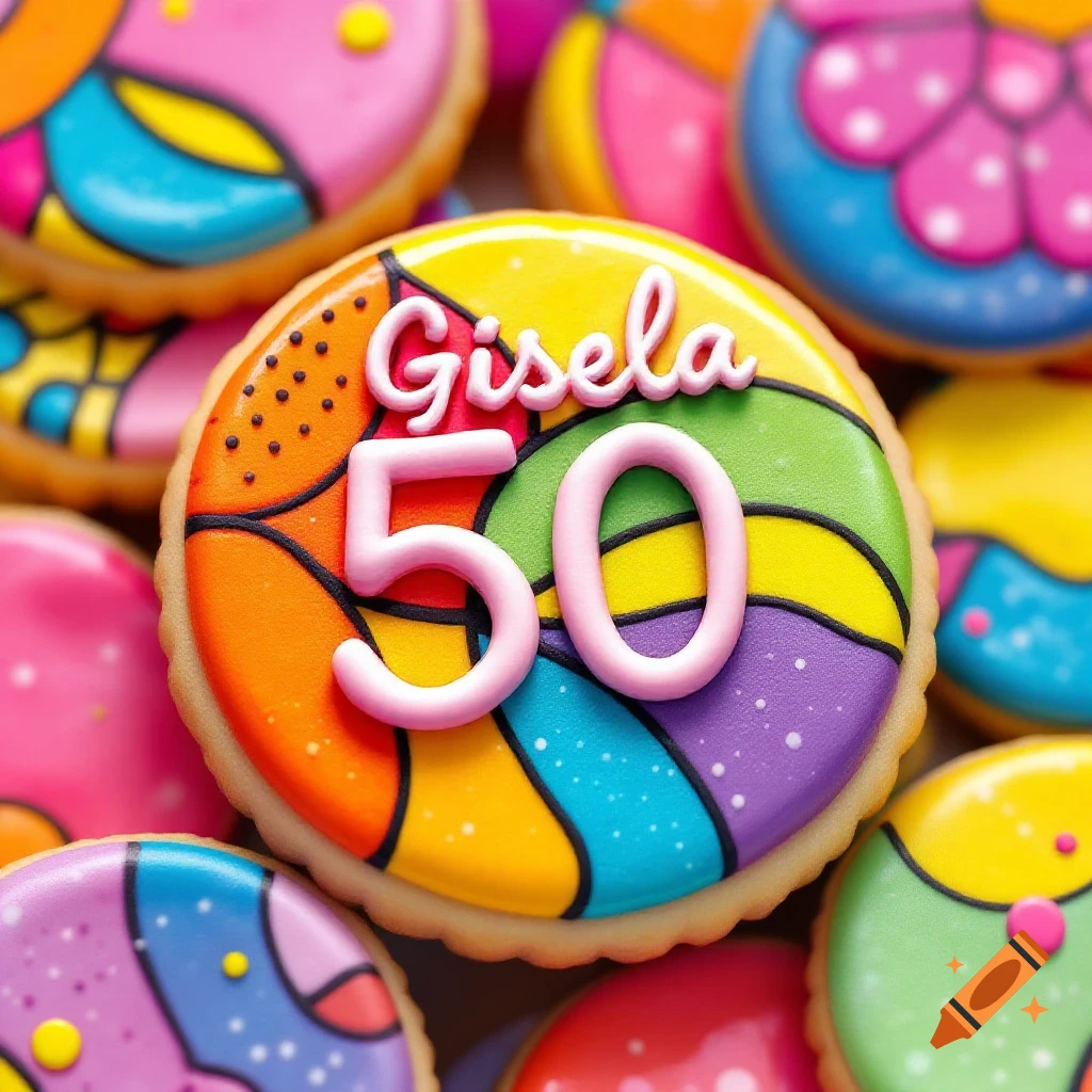 Embossed fondant sugar cookies with Romero Britto-inspired colors and ...