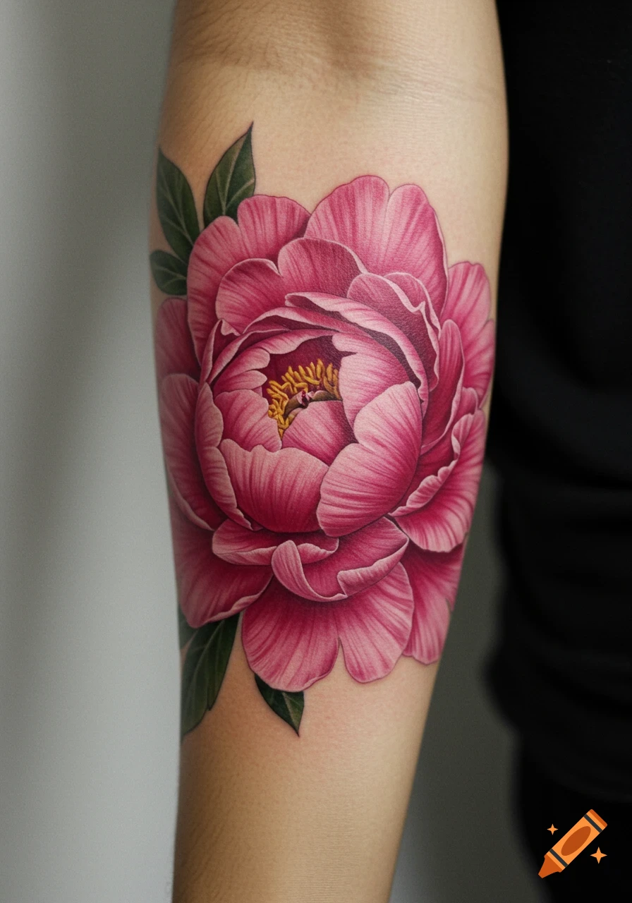Peony Tattoo Realistic