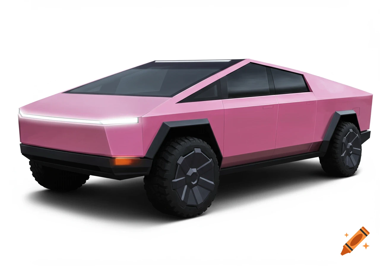 A pink Tesla Cybertruck. on Craiyon