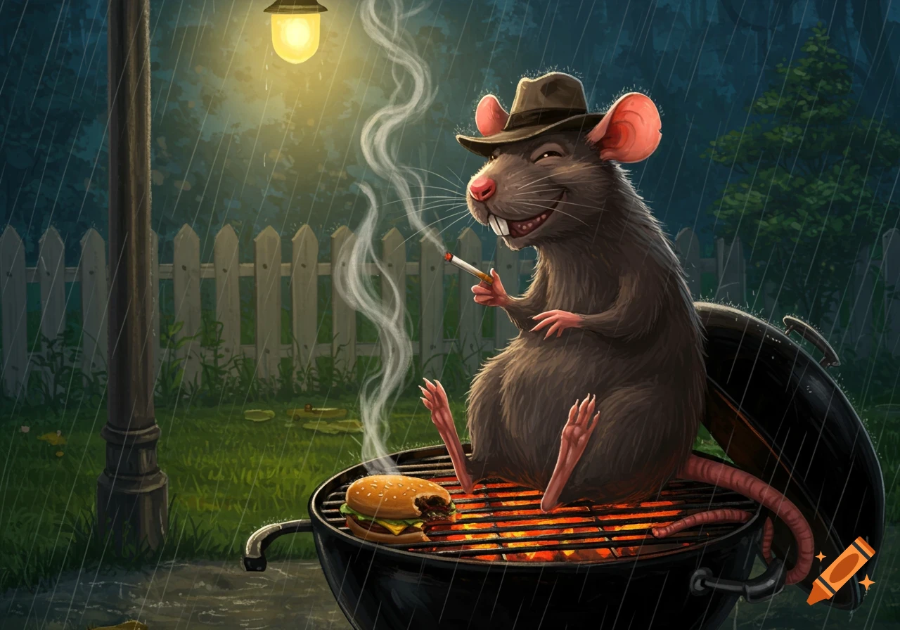 Remy from Ratatouille jumping over Sylvester the Cat in a kitchen on ...