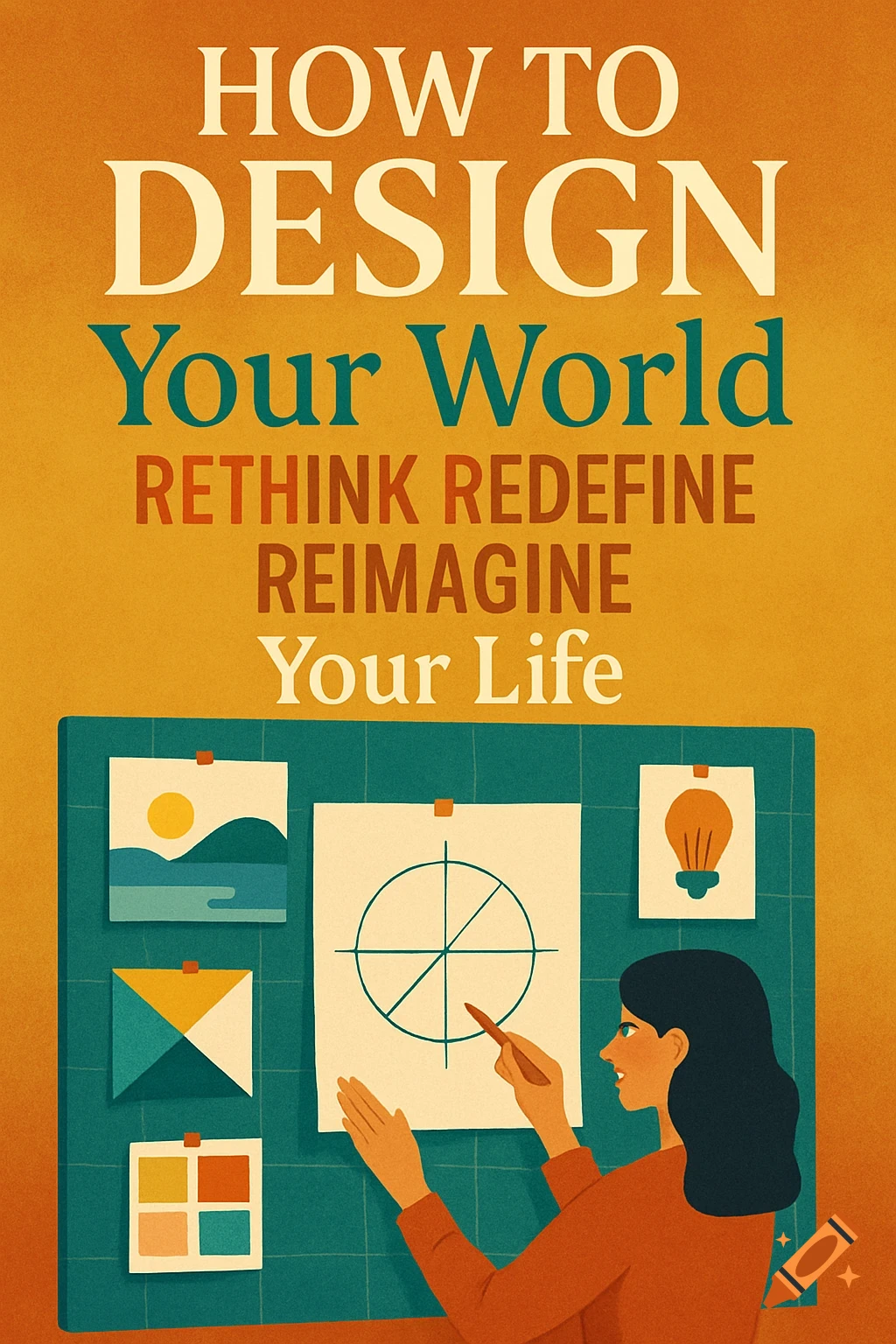Illustrated book cover: Person designing on a board with text 'How To ...
