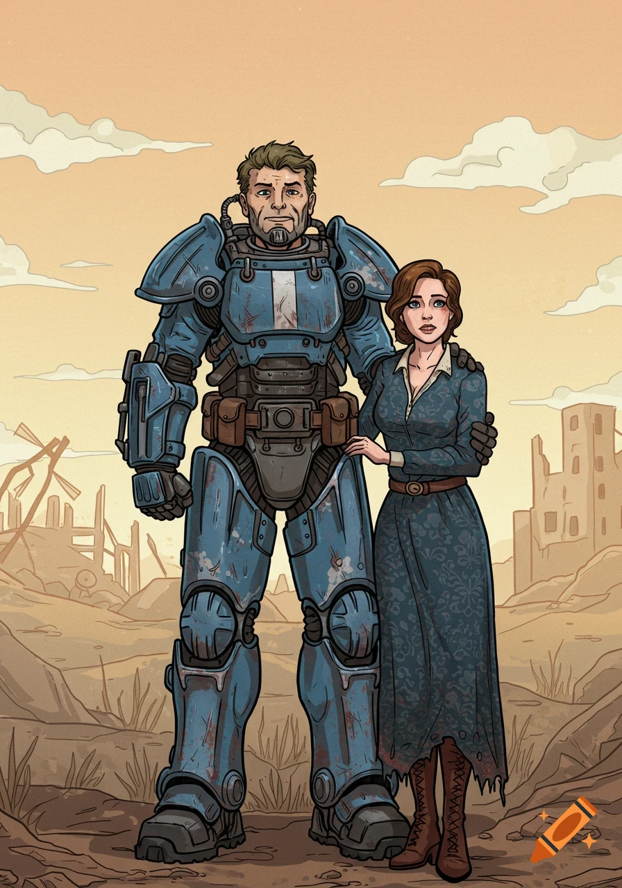 Minute man and wife fallout on Craiyon