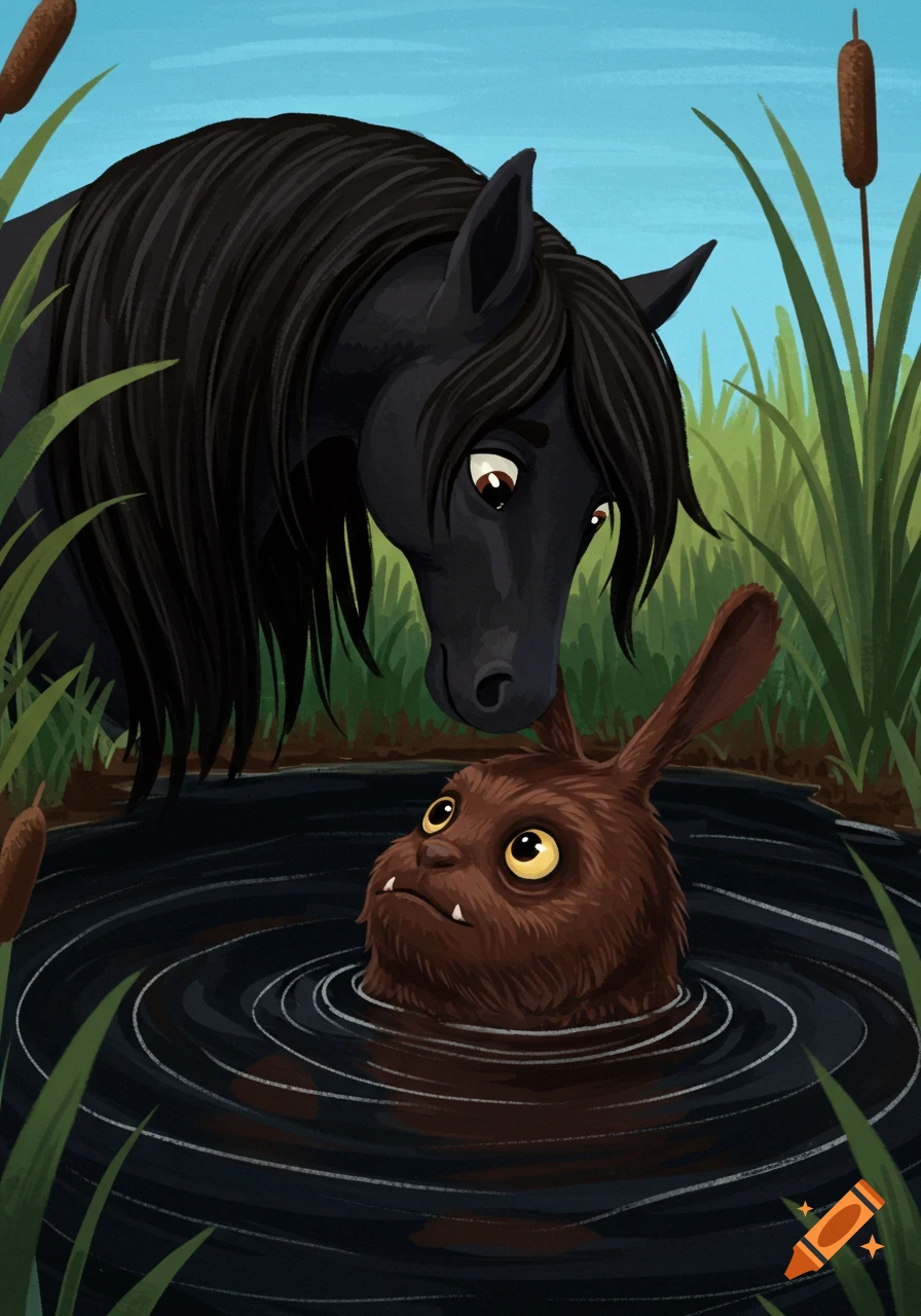 Kelpie and Bunyip friends on Craiyon