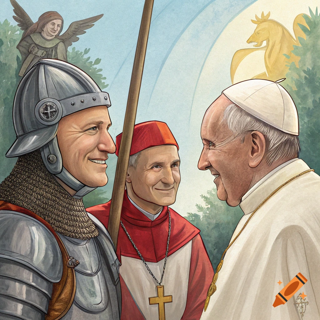 St John Paul II, St Albert of Prague, St George, and Pope Francis on ...