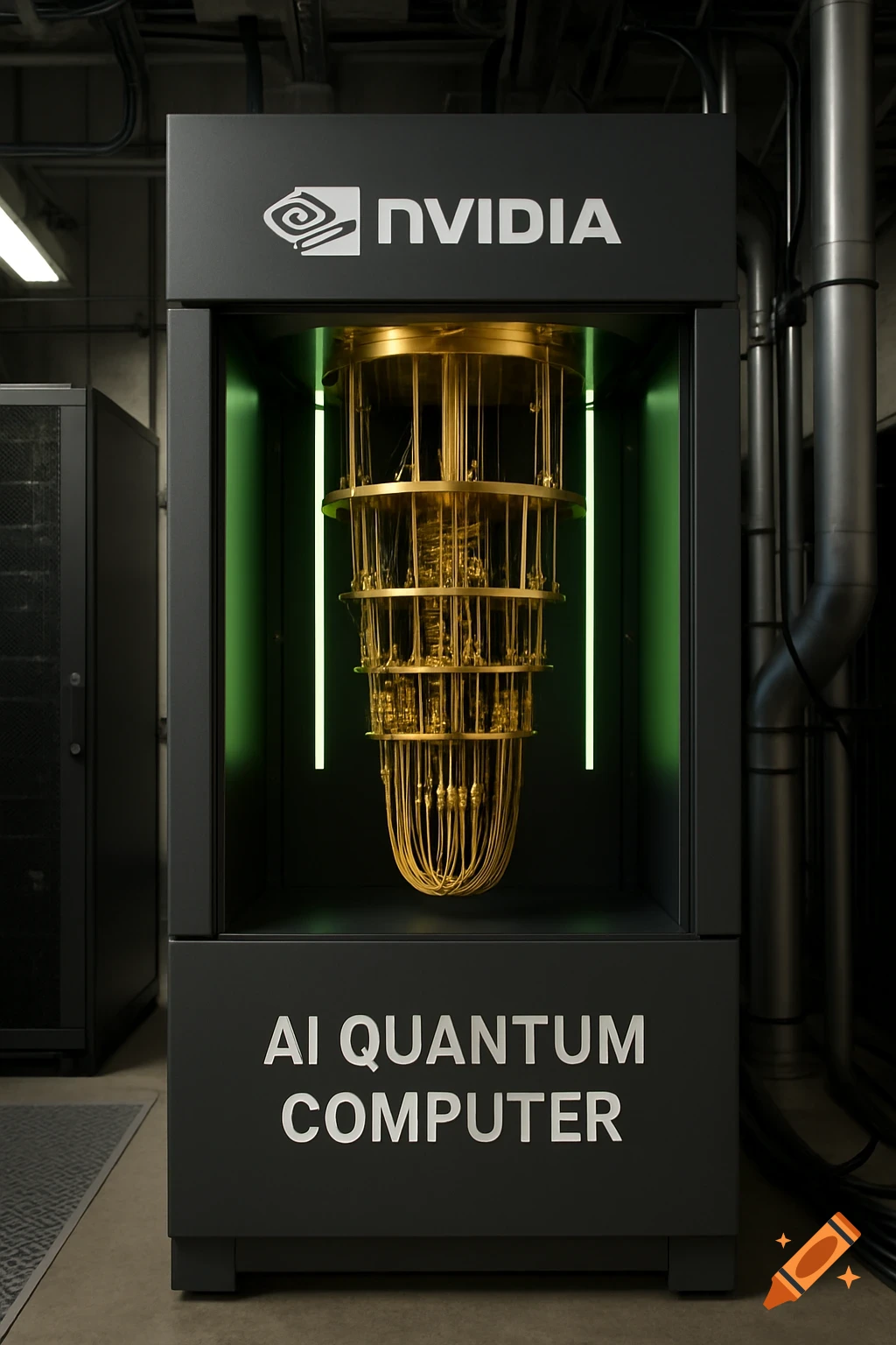 Nvidia AI quantum computer logo on Craiyon