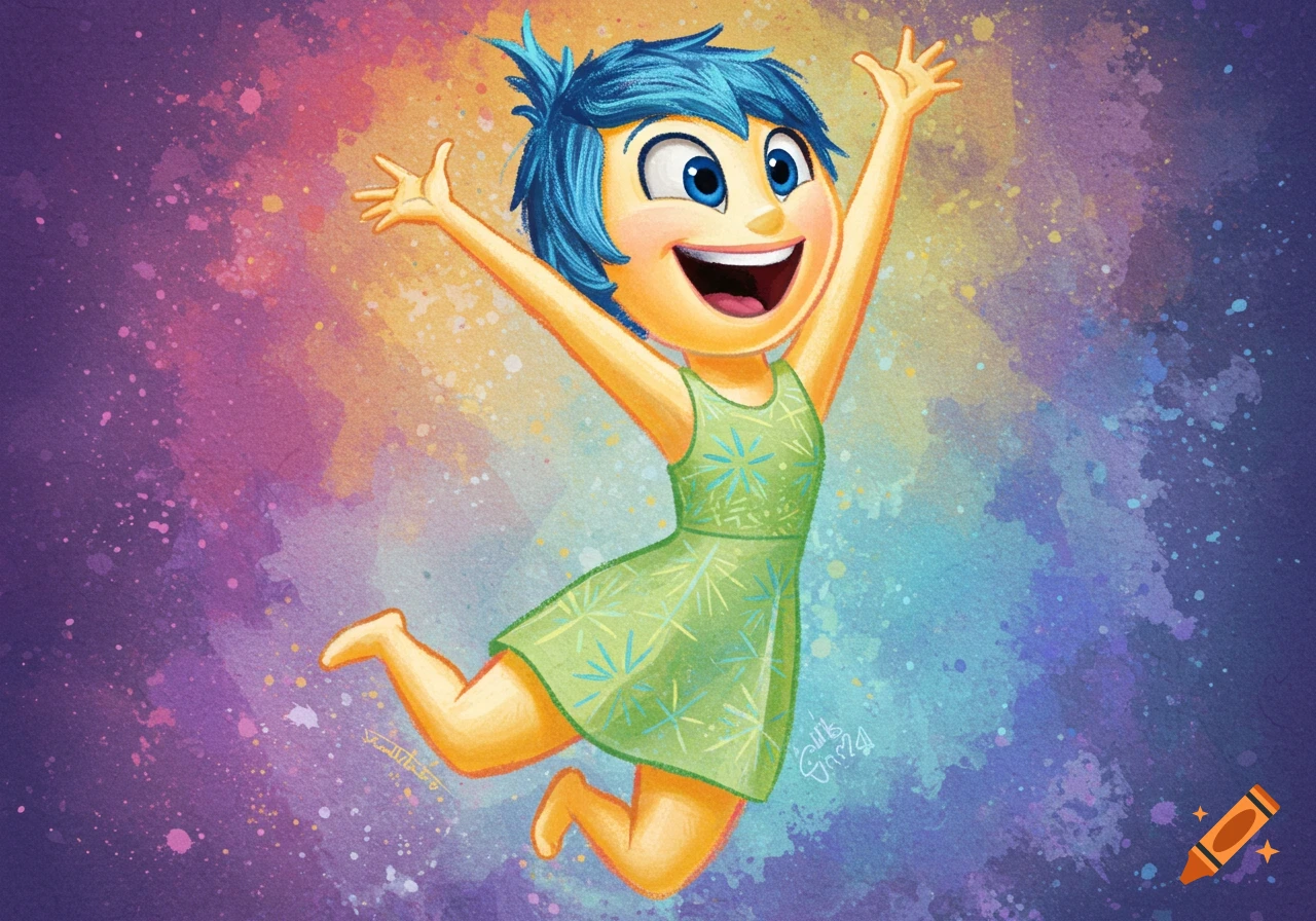 Cartoon character resembling Anxiety from Inside Out 2, screaming with ...