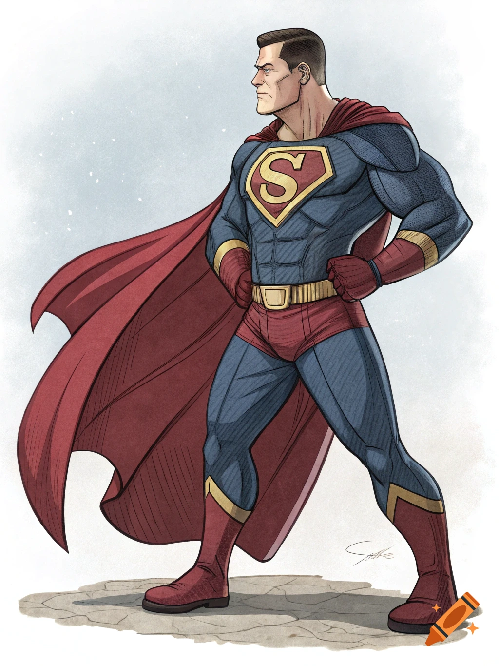 Superman flies above a street, holding Lois Lane's hand, in a small ...