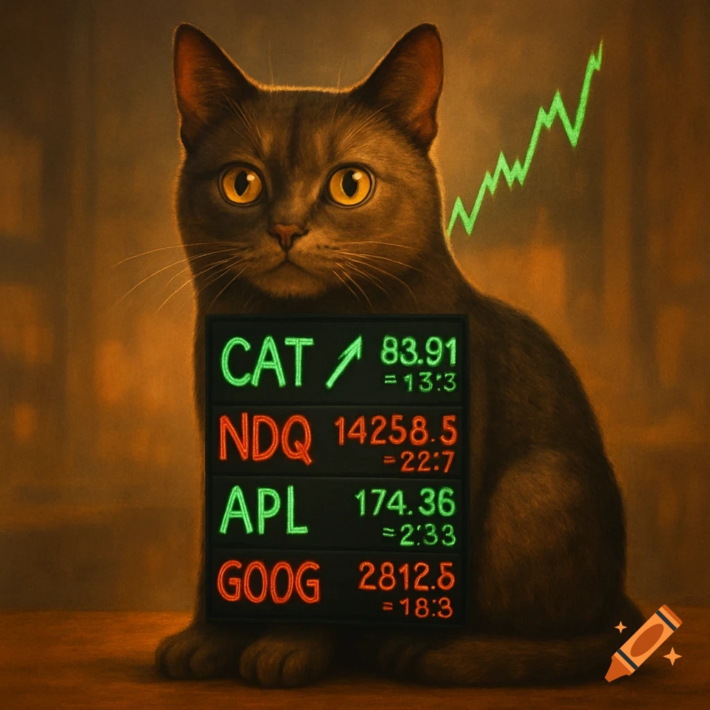 Cat stock ticker on Craiyon