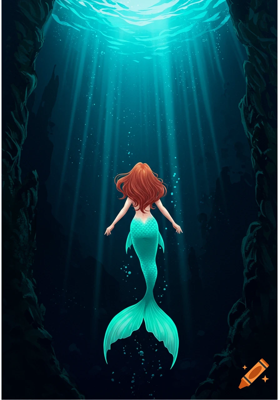 A woman in a teal bikini swims gracefully underwater above a coral reef ...